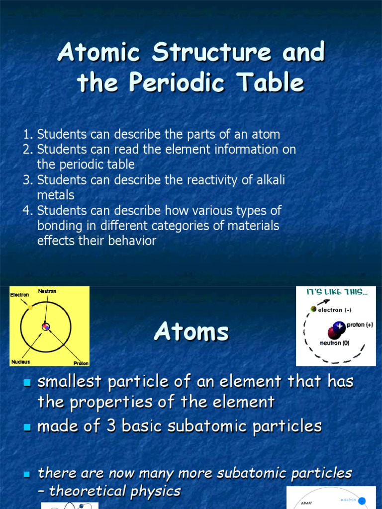 Atomic Structure and Periodic Table Overview | PDF | Ion | Ionic Bonding