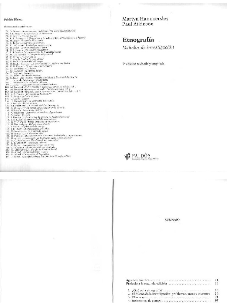 Etnografia. Metodos de Investig - Hammersley, Martyn y Atkinson, PDF | PDF Etnografia. Metodos de Investig - Hammersley, Martyn y Atkinson, PDF | PDF