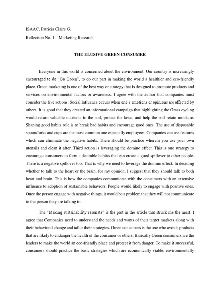 Elusive Green Consumer | PDF | Marketing | Behavior