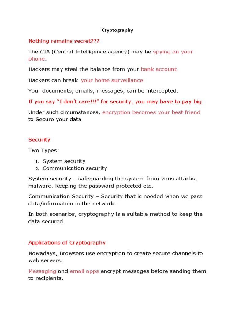 Cryptography | PDF | Cryptography | Key (Cryptography)