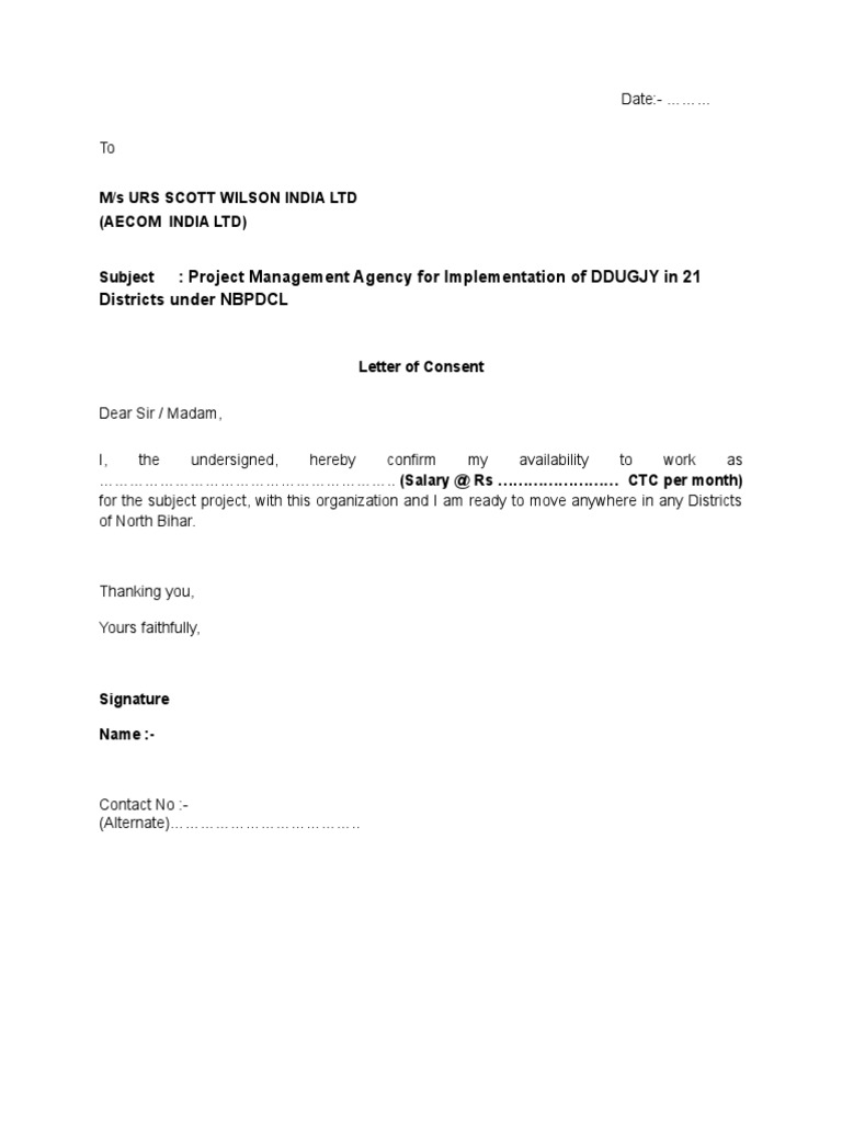 Letter of Consent | PDF