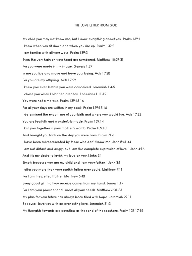 God's Love Letter to You | PDF | Bible Content | Love