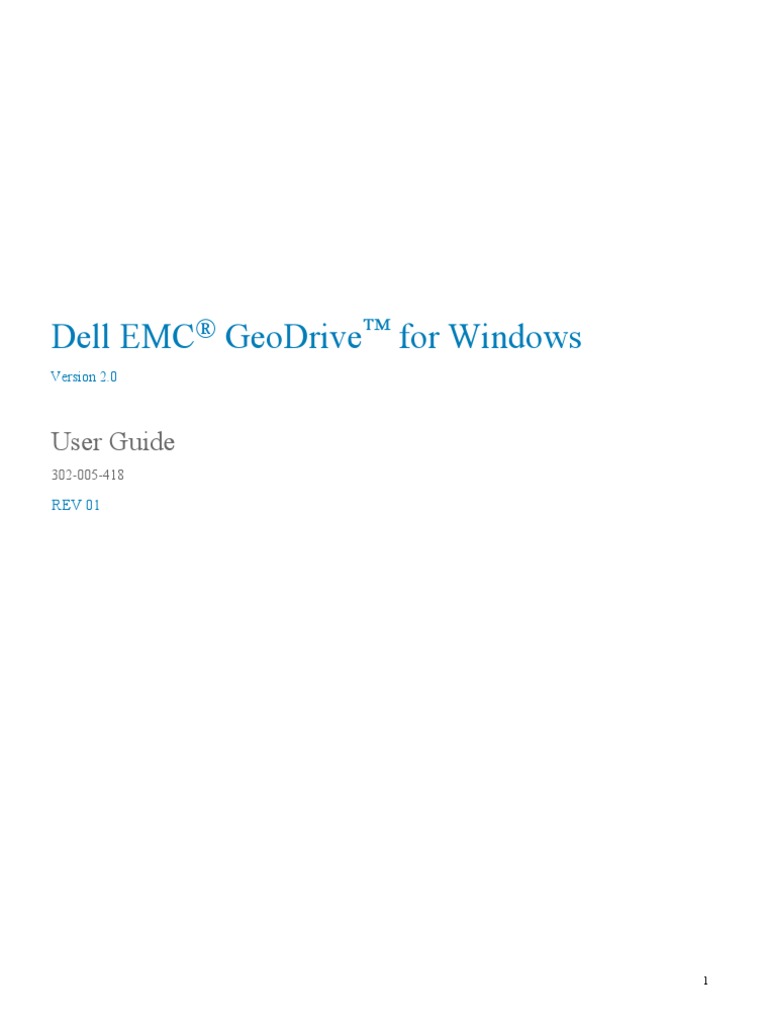 Docu92034 - Dell EMC GeoDrive 2.0 User Guide PDF | PDF | Computer File ...