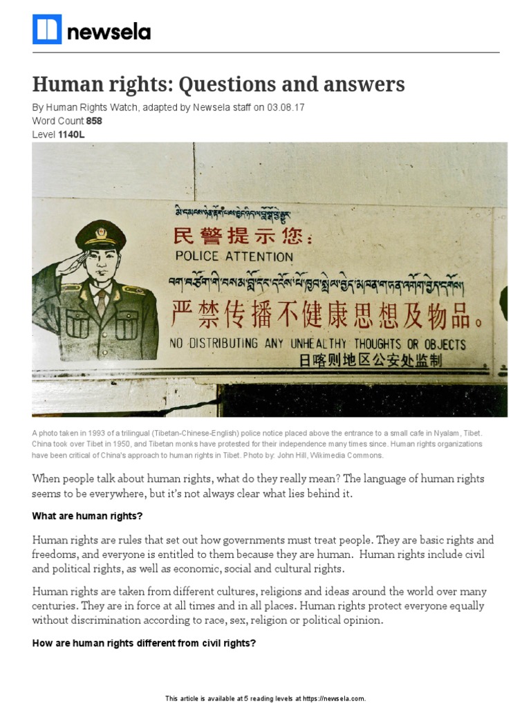 Human Rights - Questions and Answers | PDF | Human Rights | Law Of War