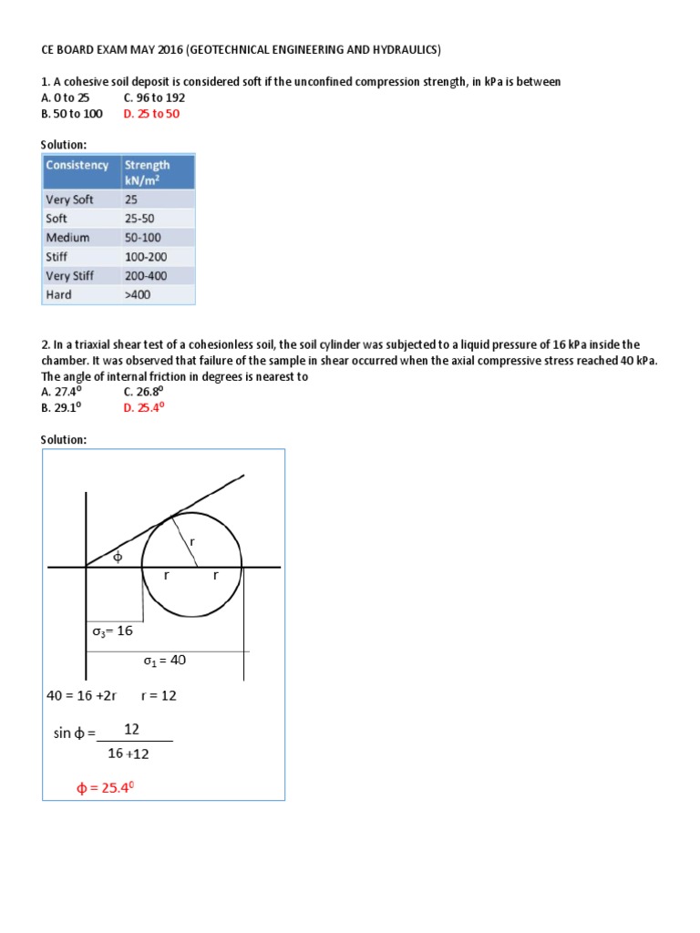 Ce Board Exam May 2016 Geotechnical Engineering and Hydraulics | PDF ...