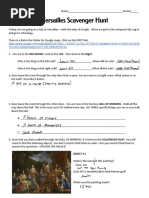Worksheet On Versailles | PDF | Palace Of Versailles
