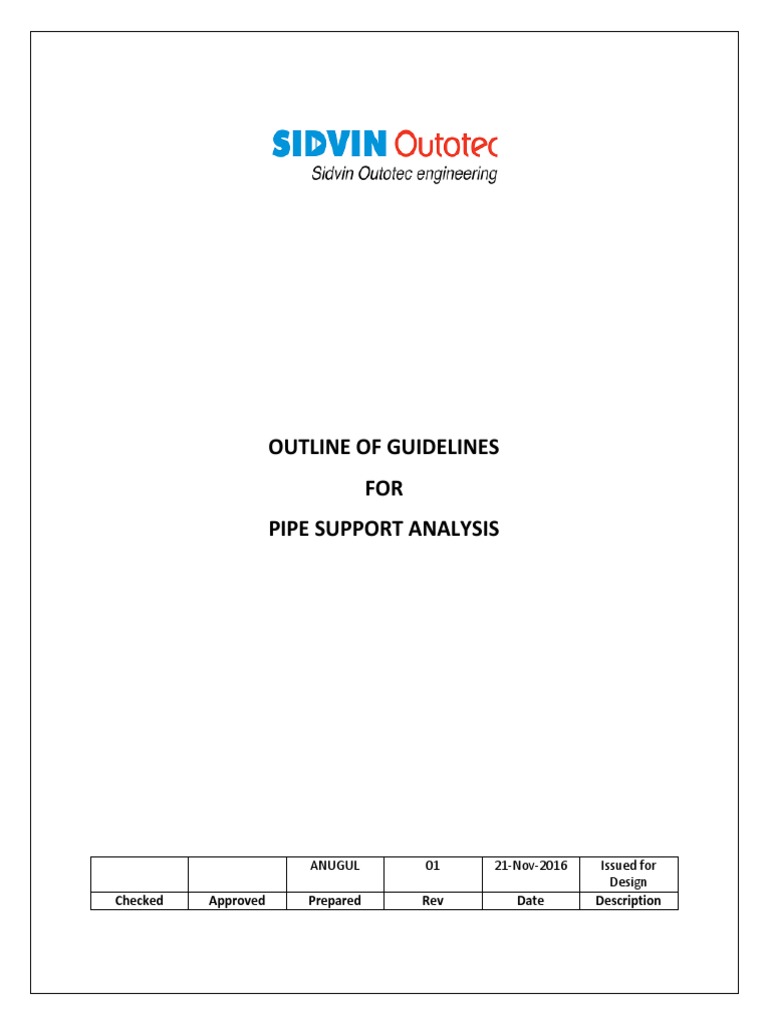 Guidelines For Pipe Support Analysis | PDF | Beam (Structure) | Pipe ...