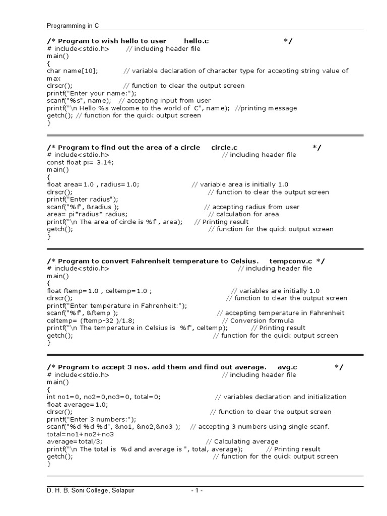 D. H. B. Soni College, Solapur - 1 | PDF | Computer Programming | Computing