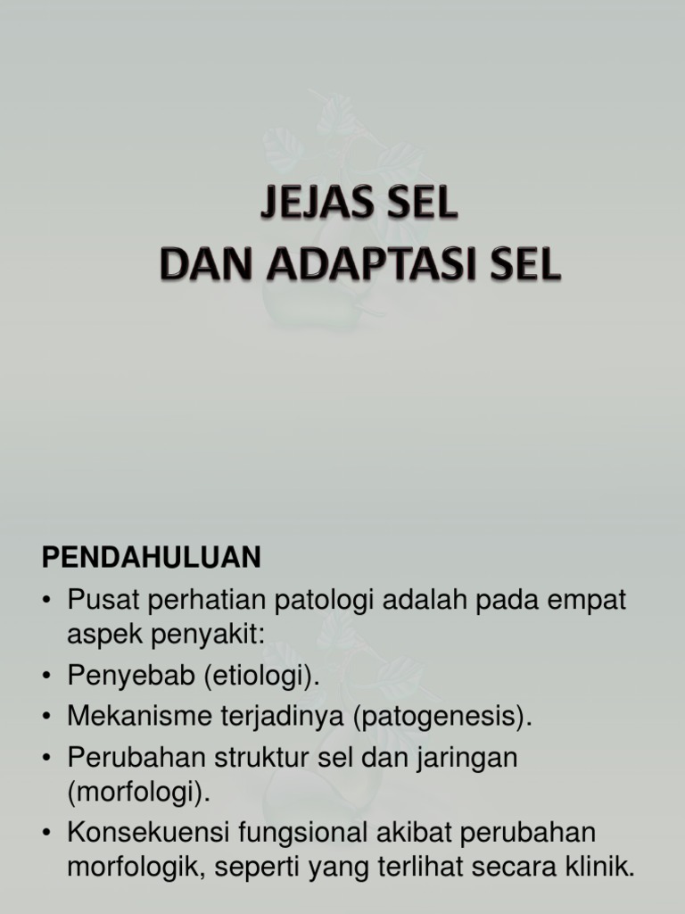 Bab 1 Jejas Sel & Adaptasi Sel | PDF