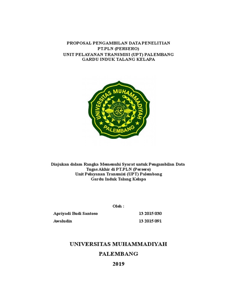 Proposal Pengambilan Data PT. PLN Upt Palembang | PDF Proposal Pengambilan Data PT. PLN Upt Palembang | PDF