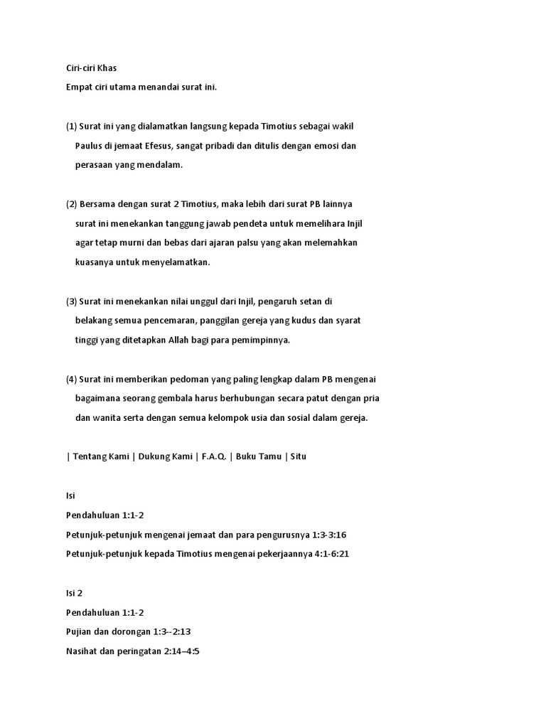 Panduan Pastoral untuk Timotius | PDF | Filsafat