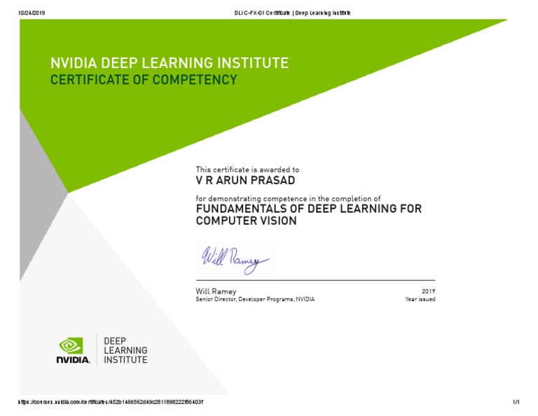 DLI C-FX-01 Certificate - Deep Learning Institute | PDF