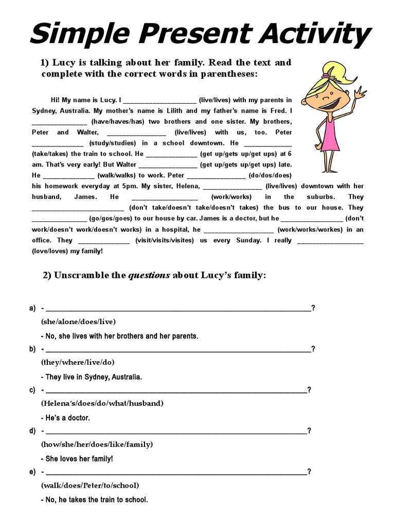 Simple Present Activity | PDF