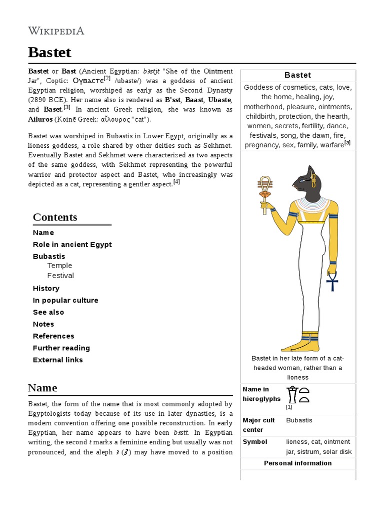 Bastet | PDF | Ancient Egyptian Religion | Ancient Egypt
