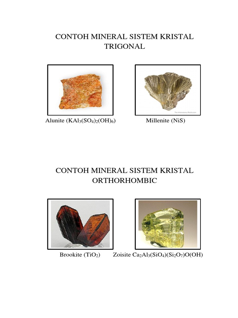Semua Contoh Mineral Sistem Kristal | PDF