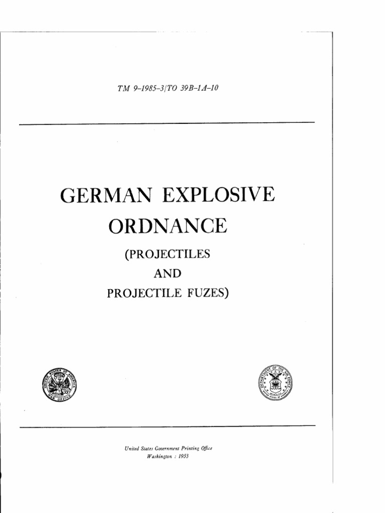 TM9-1985-3, German Explosive Ordnance - Projectiles & Fuzes - 1953 PDF ...
