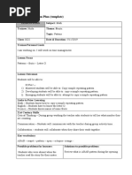 Pattern Lesson Plan 11 | PDF | Lesson Plan | Education Theory