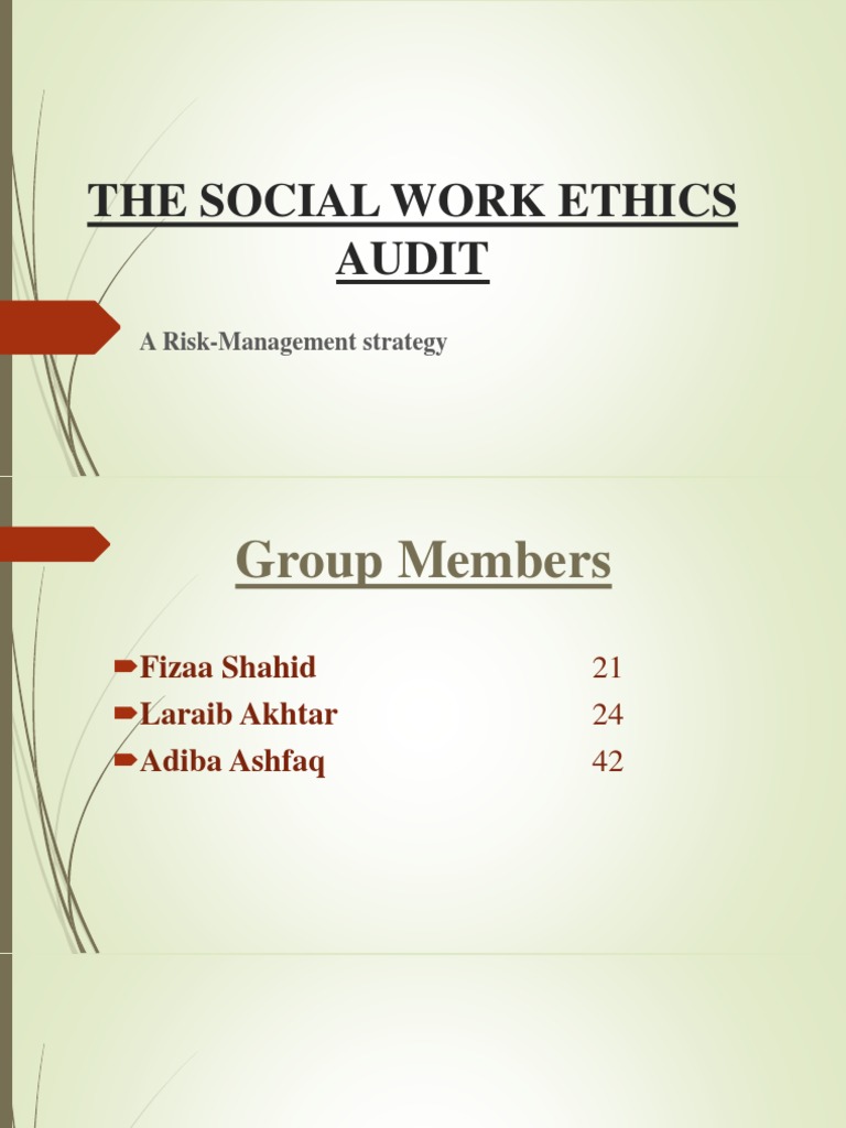 The Social Work Ethics Audit-1 | PDF | Risk Management | Social Work