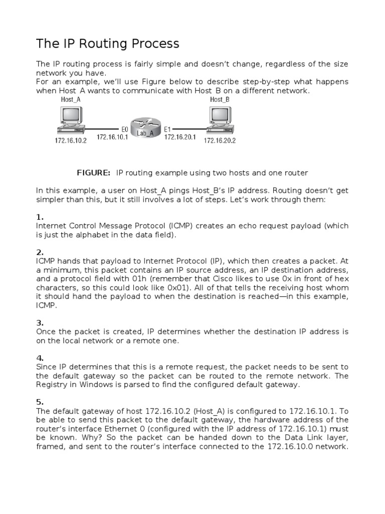 The IP Routing Process | PDF | Router (Computing) | Network Packet