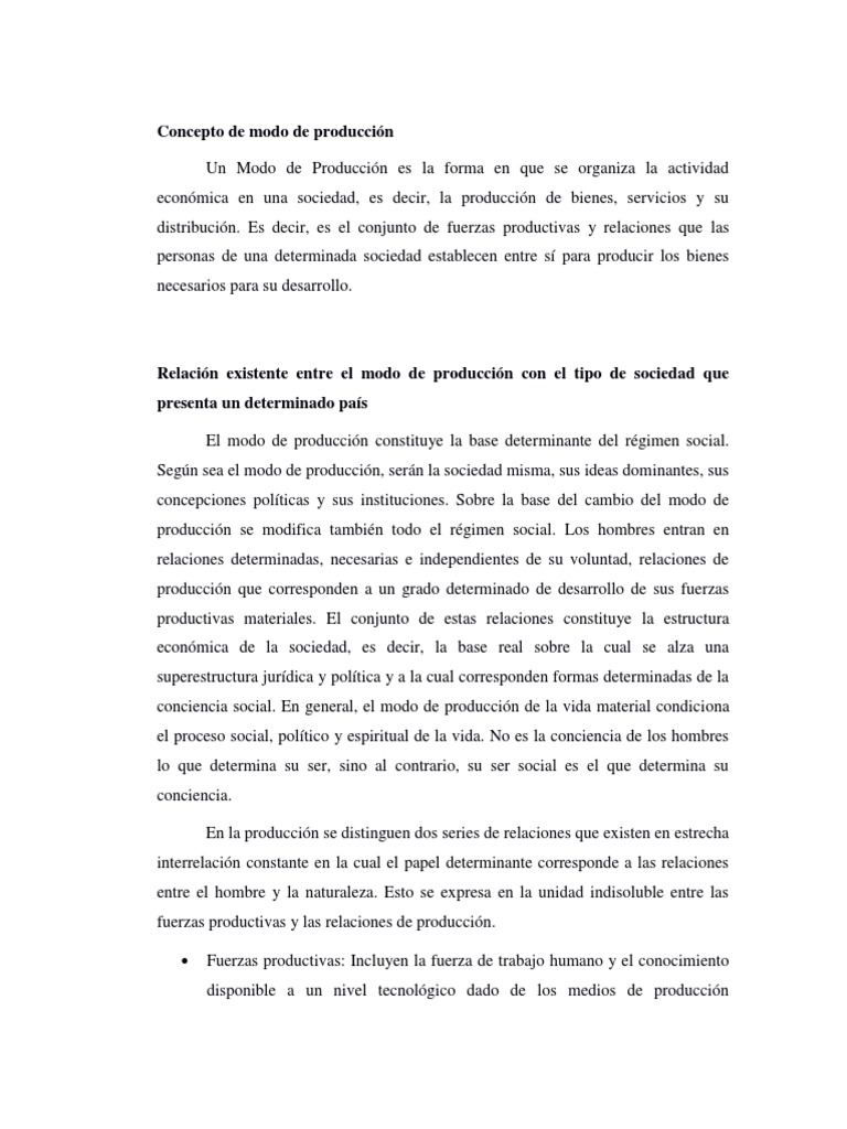 Modos de Producción | PDF | Feudalismo | Sociedad