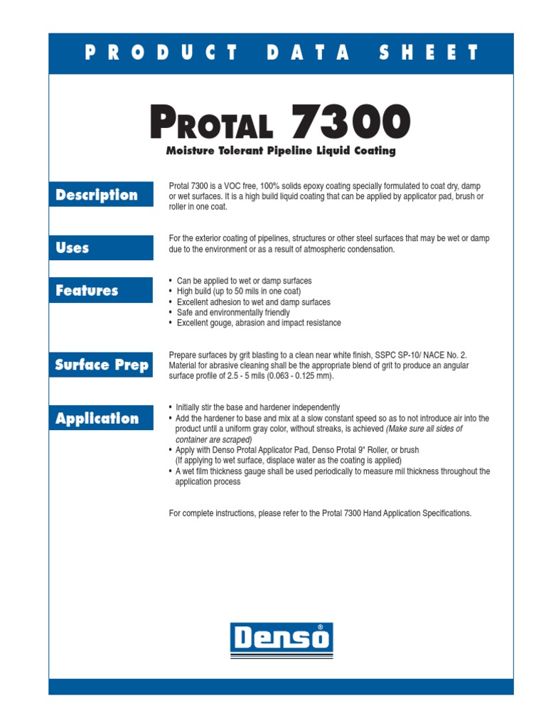 Denso Protal 7300 | PDF | Coating | Chemistry