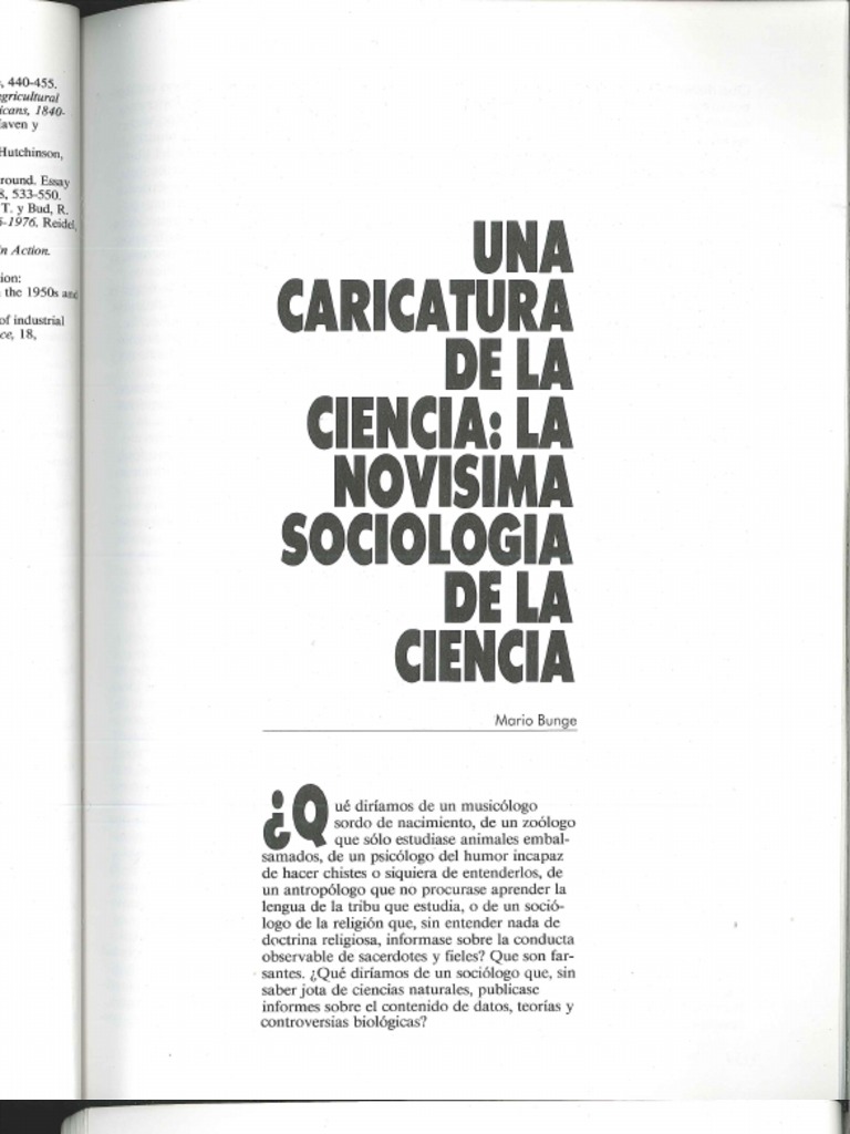 Bunge, Mario (1995) - Una Caricatura de La Ciencia, La Novísima ...