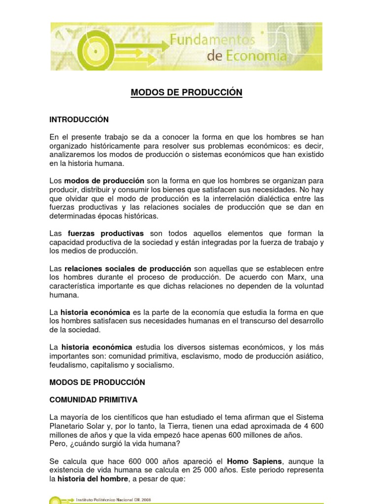 Modos de Produccion | PDF | Feudalismo | Capitalismo