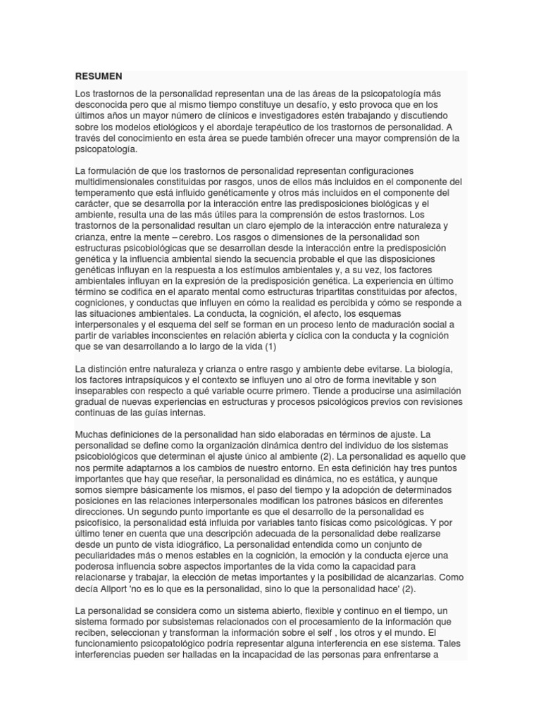 Modelo de Cloninger | Descargar gratis PDF | Psicoterapia | Temperamento