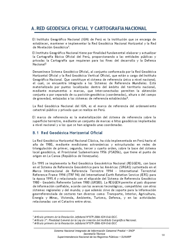 Red Geodesica Oficial y Cartografia Nacional | PDF | Geodesia | Sistema ...