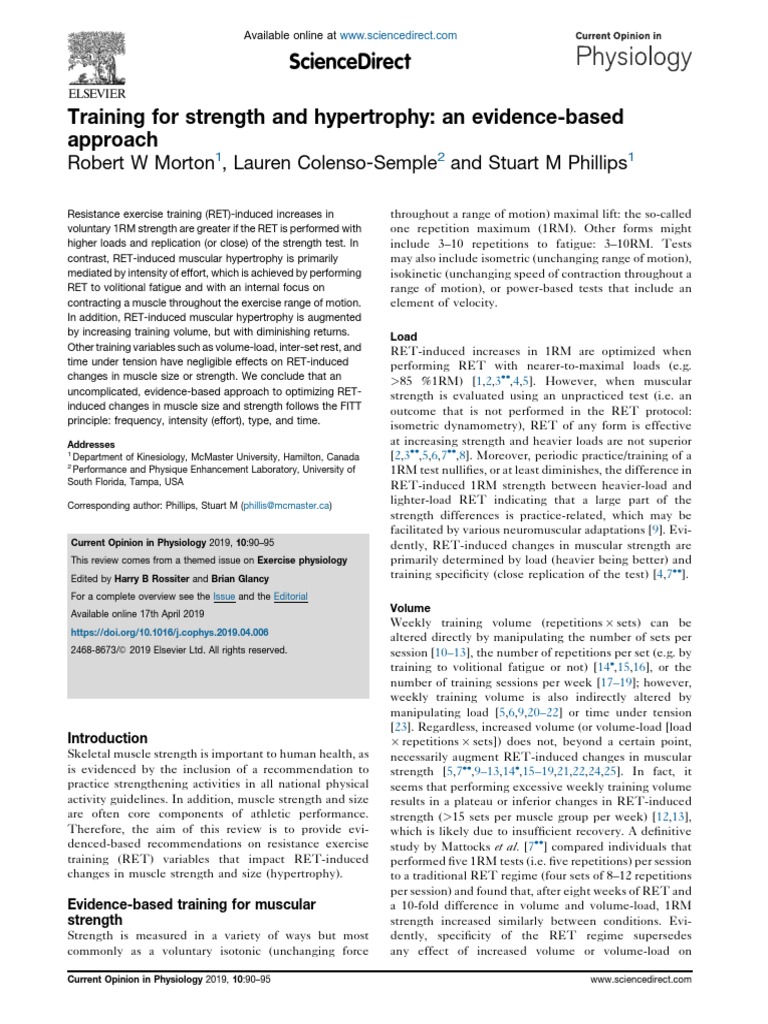 Evidence-Based Strength & Hypertrophy | PDF | Strength Training ...