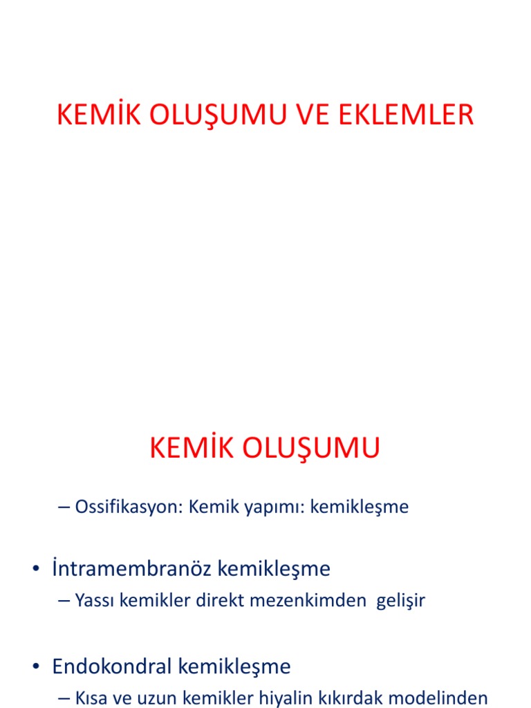 Kemiklesme Ve Eklemler | PDF
