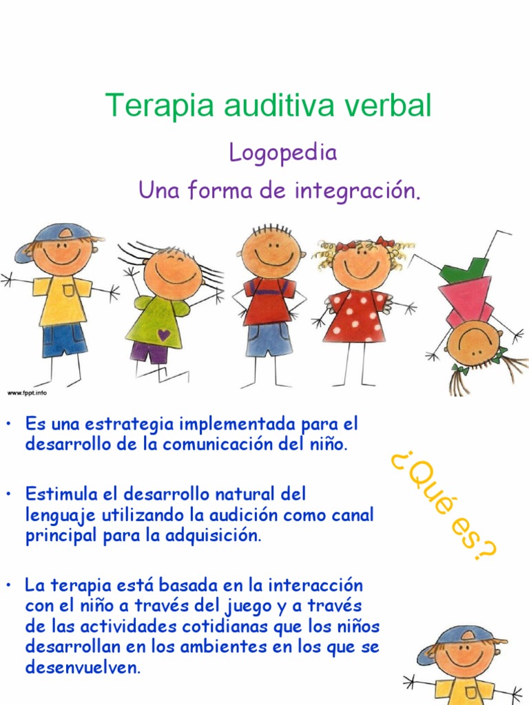Terapia Auditiva-Verbal Infantil | PDF | Patología del habla y Lenguaje ...