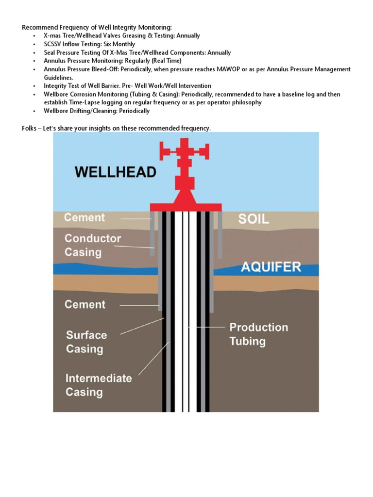 Recommend Frequency of Well Integrity Monitoring | PDF