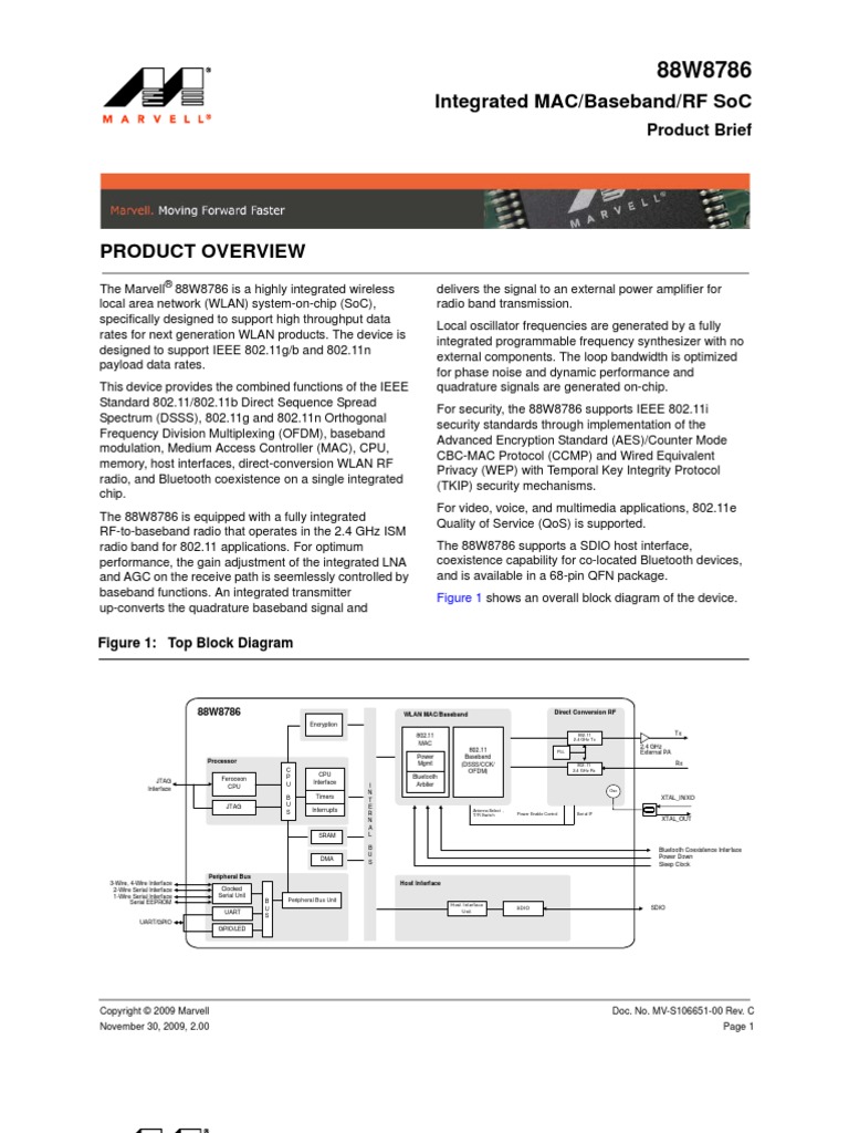 Marvell Data Sheet | Ieee 802.11 | System On A Chip