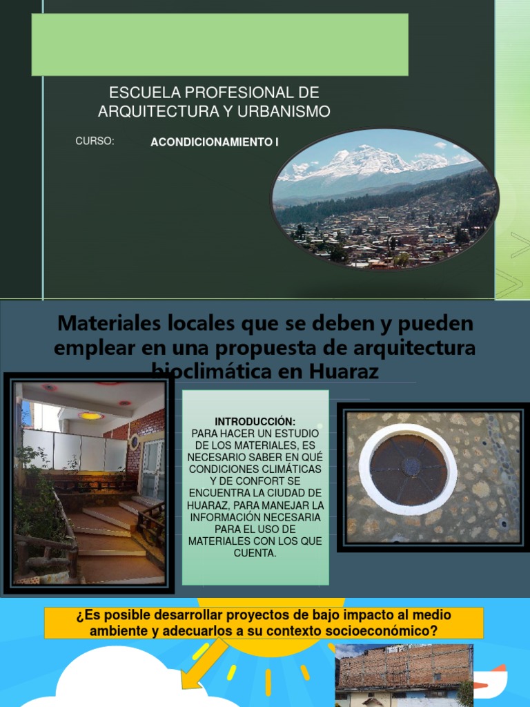 Materiales Bioclimáticos en Huaraz PDF | PDF | Materiales de ...