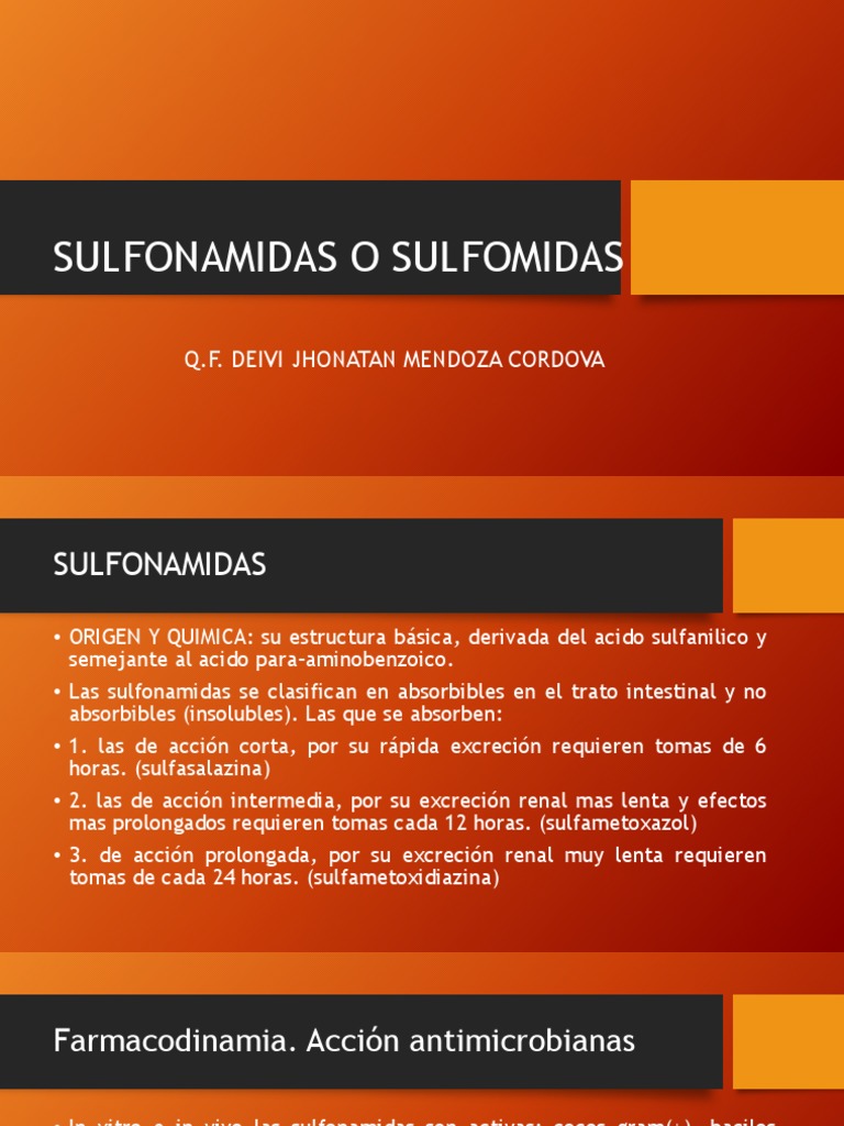 Sulfonamidas o Sulfomidas | PDF | Especialidades Medicas | Drogas