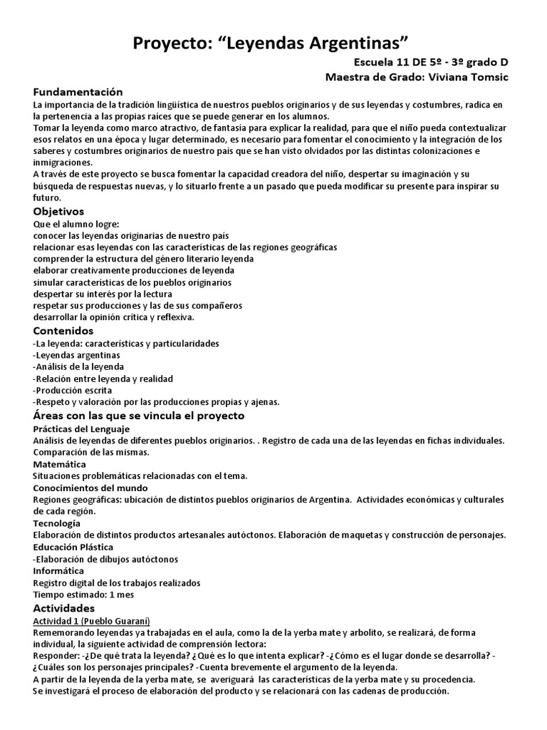 Leyendas Argentinas para Niños | PDF | Leyendas | Continuar