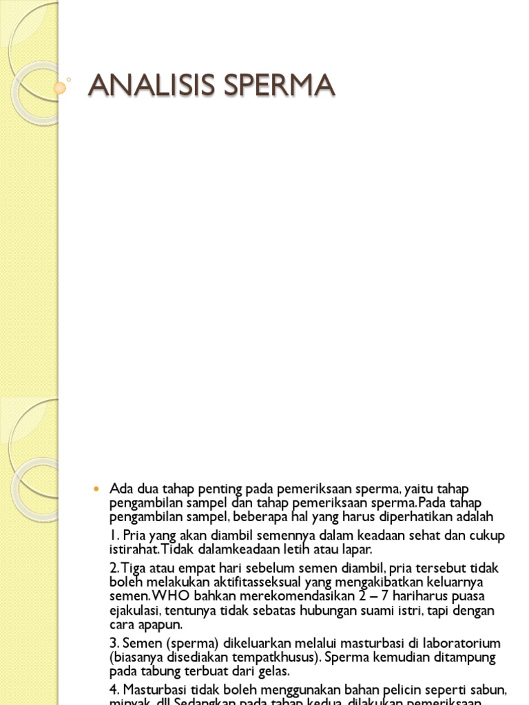 ANALISIS SPERMA - PPT - AgungDaulay - 555 | PDF | Kesehatan Holistik