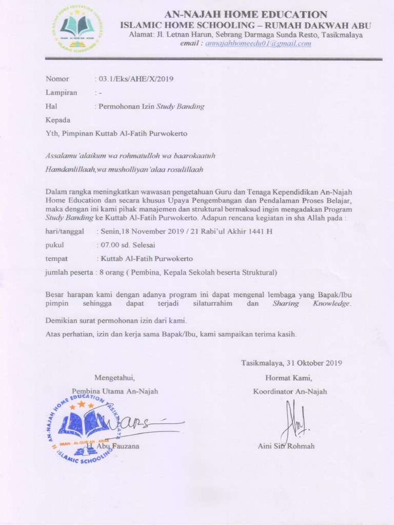 Surat Study Banding | PDF