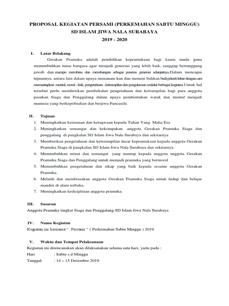 Proposal Kegiatan Persami | PDF | Kesehatan Holistik