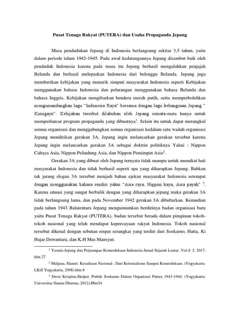 PUTERA: Organisasi Propaganda Jepang | PDF