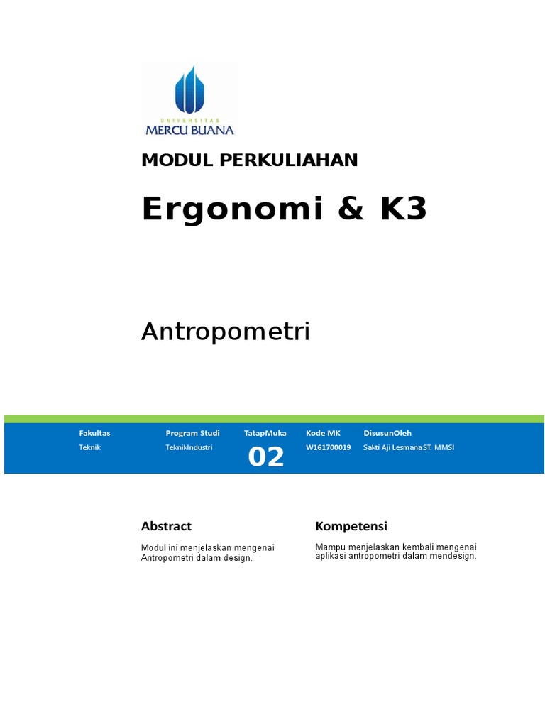 Modul 2 Ergonomi & K3 01 SAL Ver2.0 | PDF