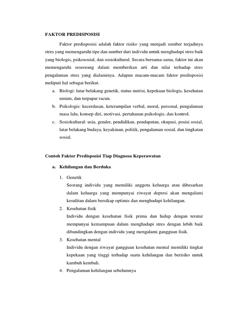 Faktor Predisposisi | PDF