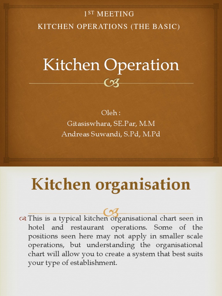 01 Kitchen Operation MEETING 1ST | PDF | Chef | Cooking
