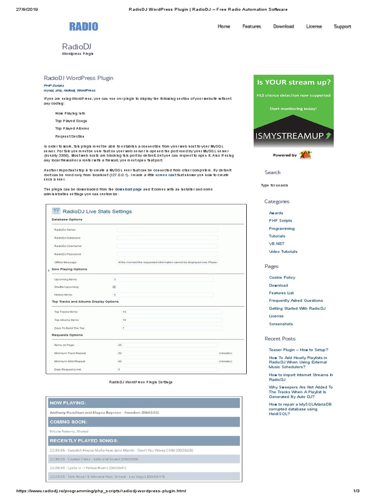RadioDJ WordPress Plugin Overview | PDF | Word Press | My Sql