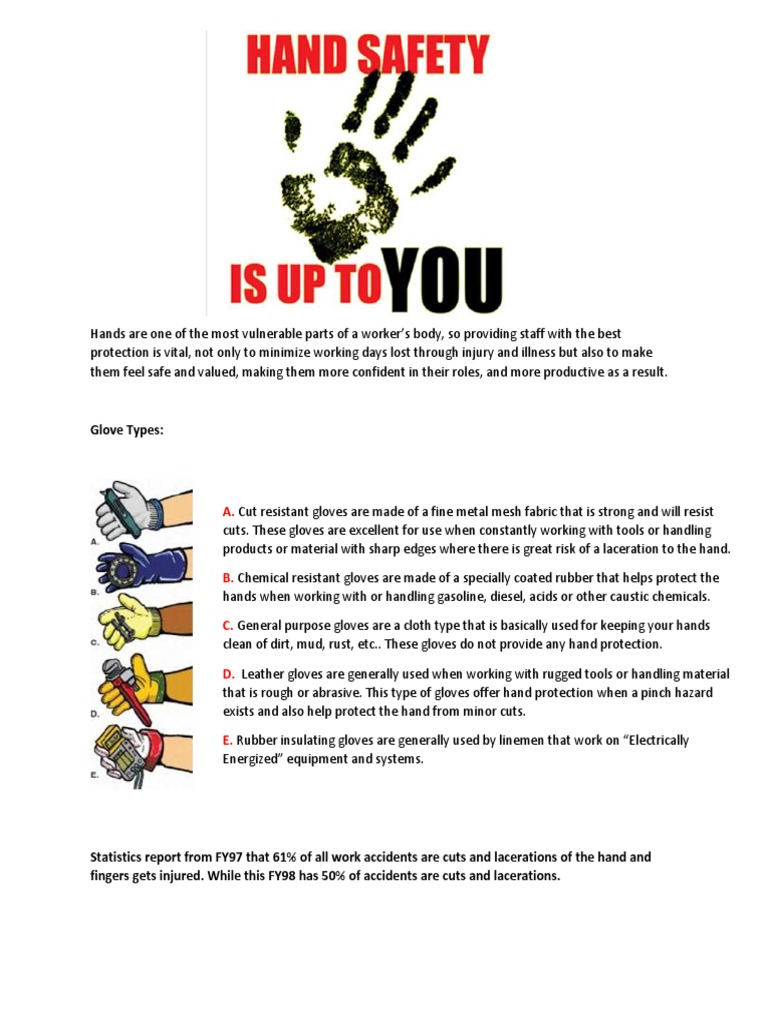 Toolbox Talk Chemical Gloves | PDF | Personal Protective Equipment | Glove