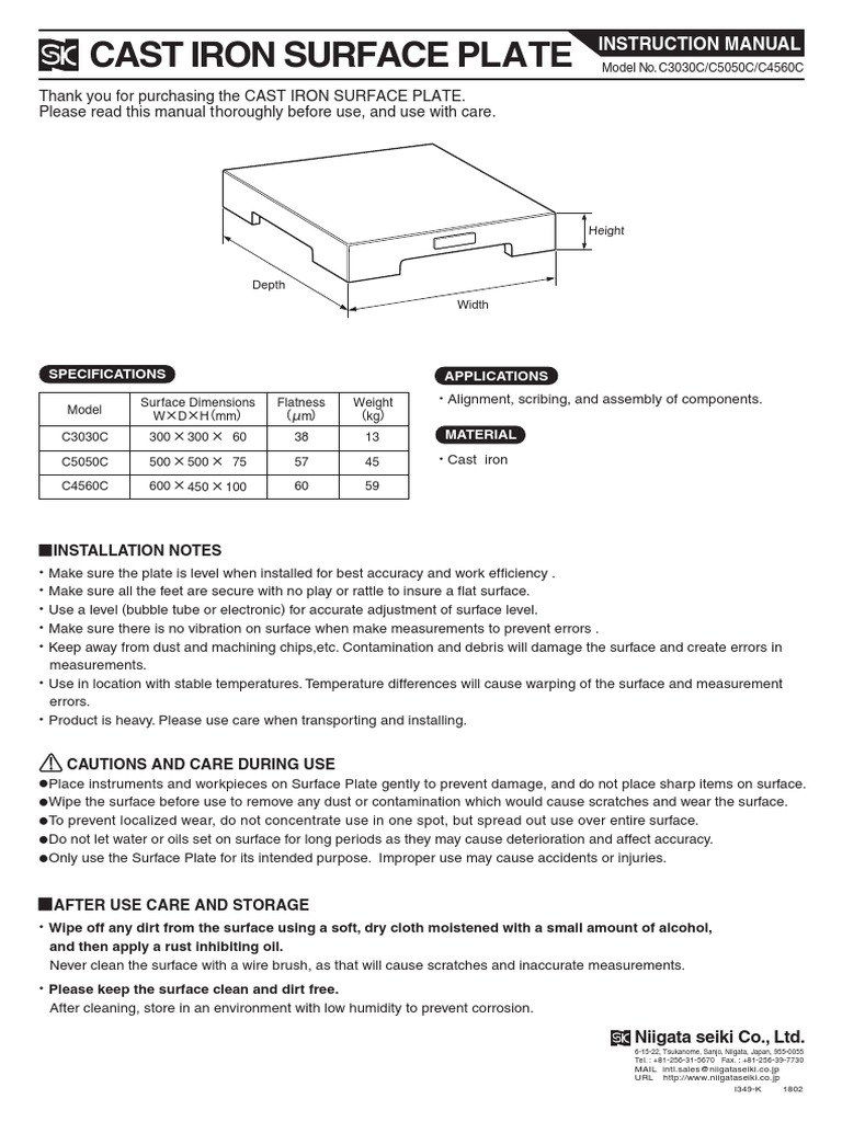 Cast Iron Surface Plate | PDF | Industrial Processes | Materials