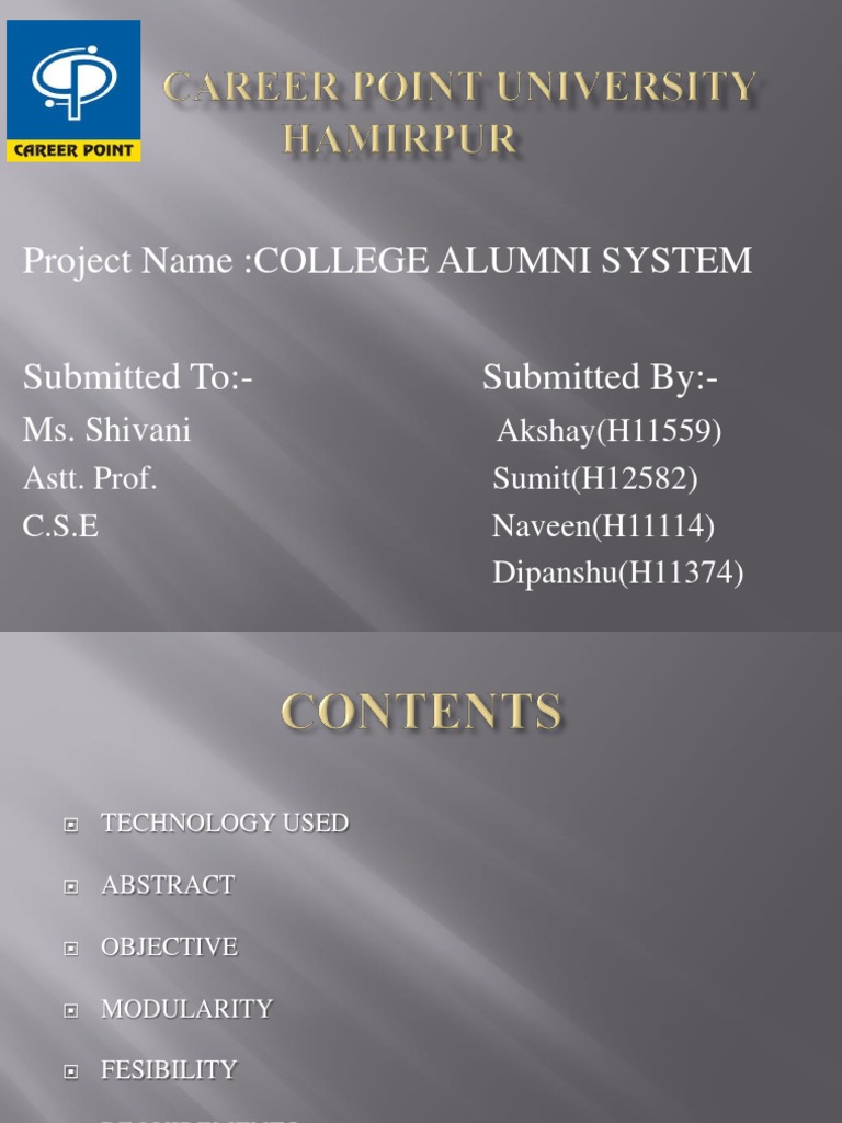 College Alumni Management | PDF | Php | Html