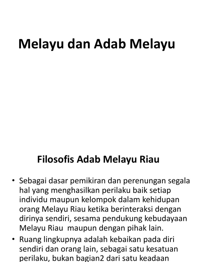 Adab dan Budaya Melayu Riau | PDF