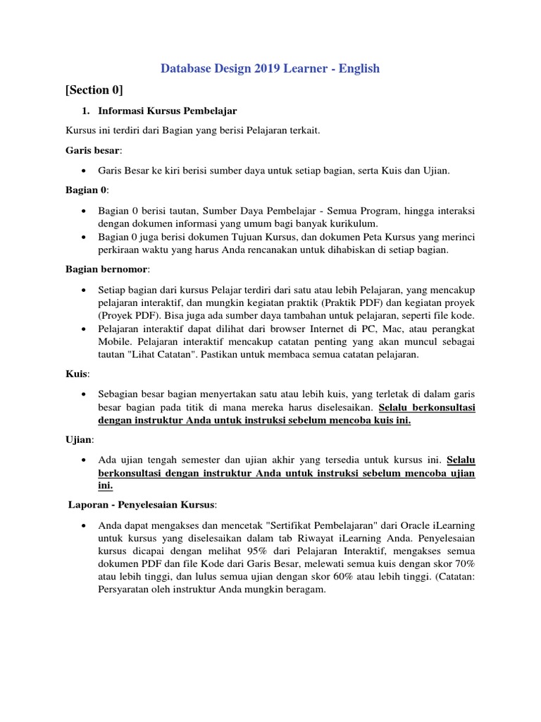 SECTION 0-3 - Database Design 2019 Learner - English | PDF